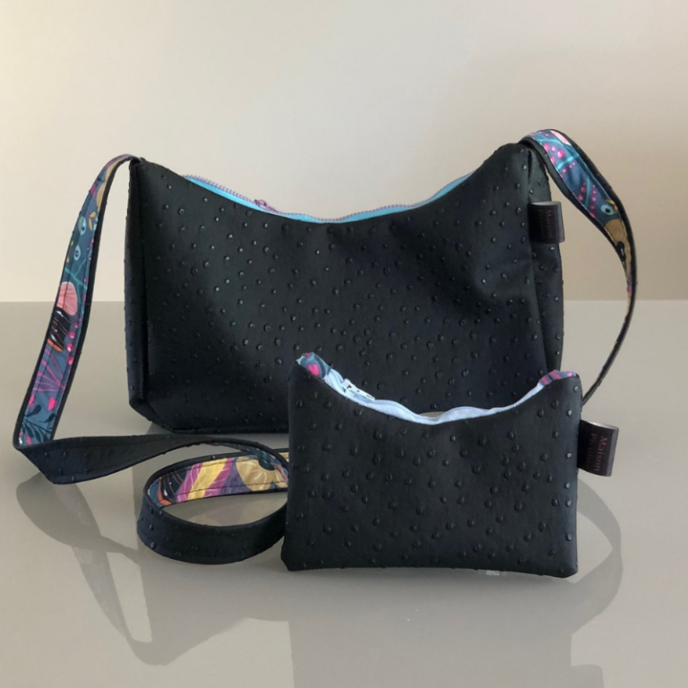 Duo : sac et porte-monnaie demi-lune - Maison Pivoine