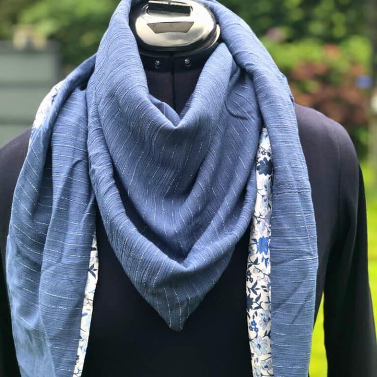 Echarpe chèche femme bleue "Magnolia" - Maison Pivoine